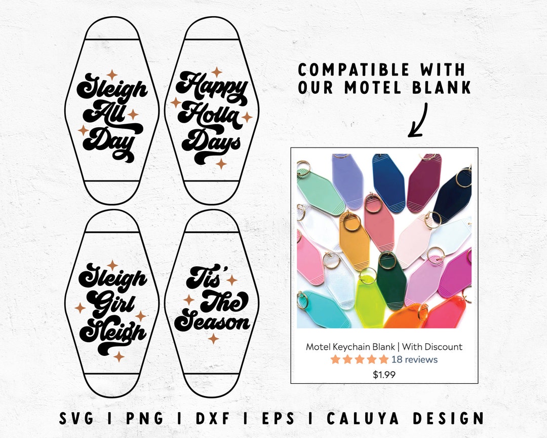 Christmas Keychain SVG Motel Keychain SVG Retro Christmas SVG Vintage ...