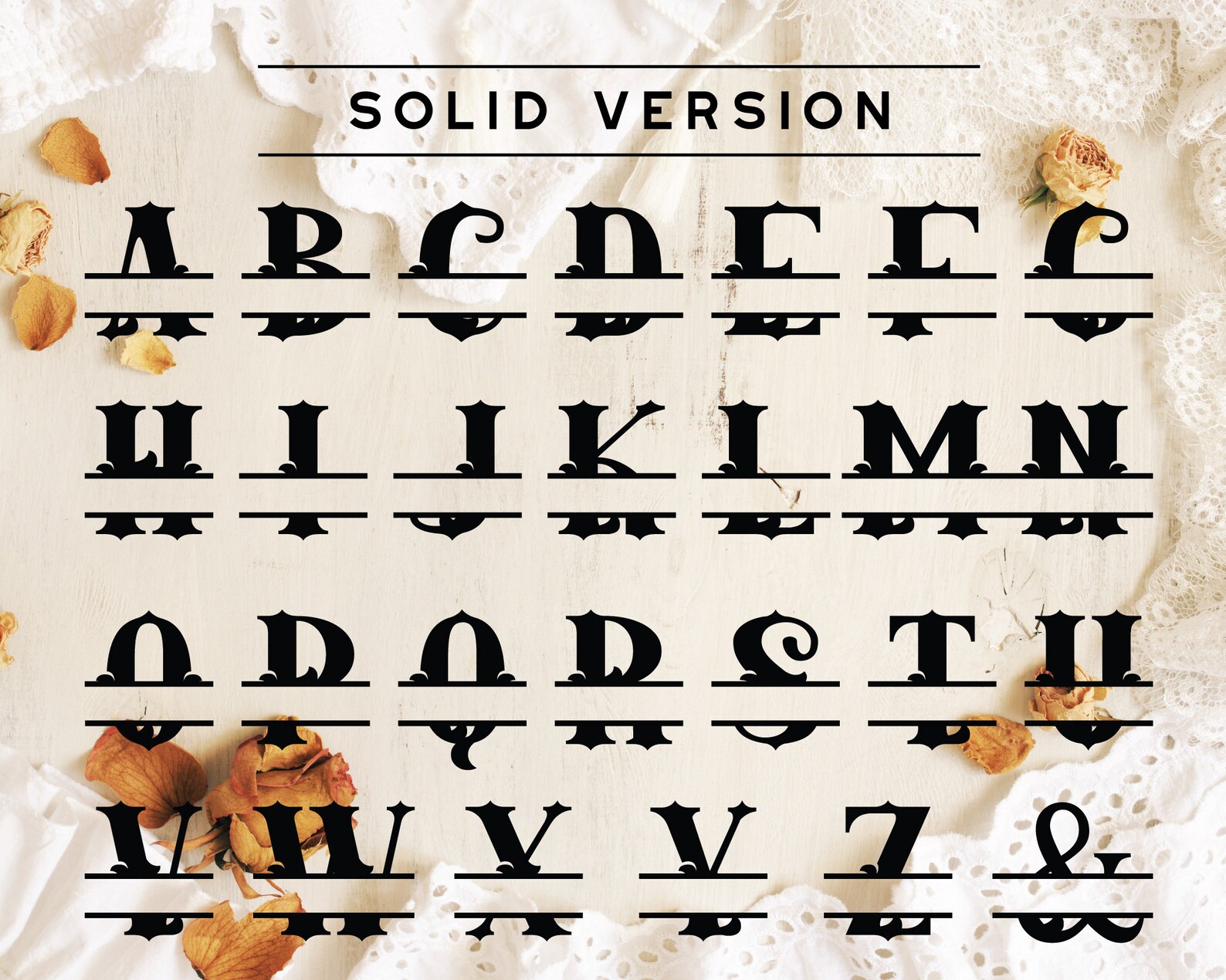 Vintage Farmhouse Monogram SVG Cut File for Cricut Boho | Etsy