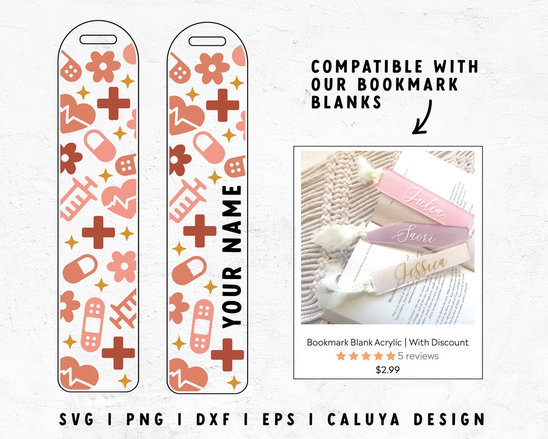 Bookmark Template SVG | Bookmark SVG | Nurse SVG | Gift for Nurse Svg ...