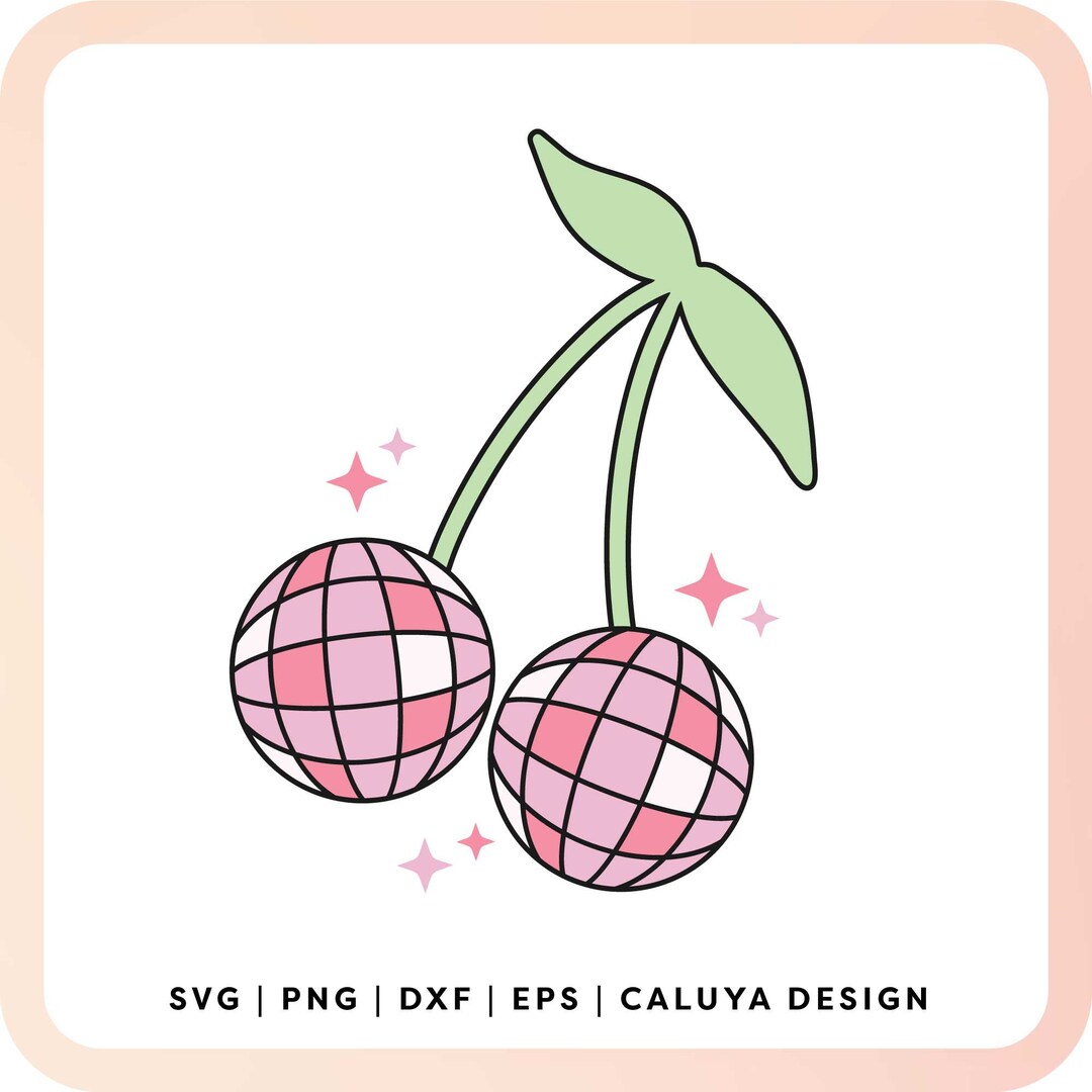 Disco Ball Cherry SVG | Groovy Cherry SVG | Disco Cherry SVG ...