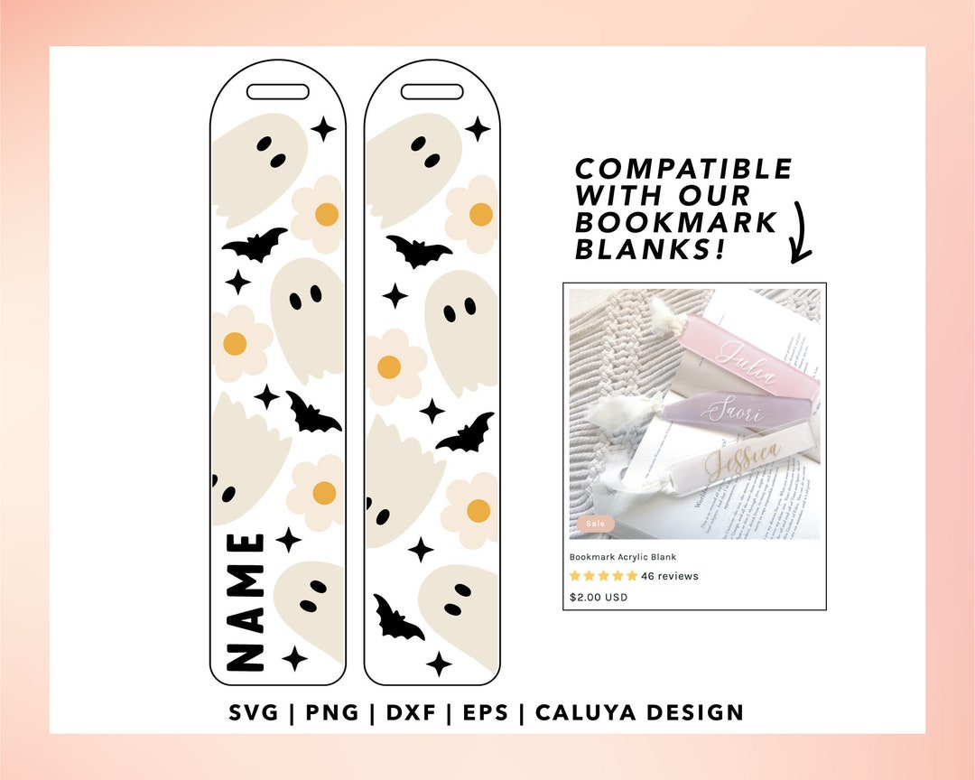 Cute Ghost SVG | Halloween Bookmark SVG | Bookmark Template SVG ...