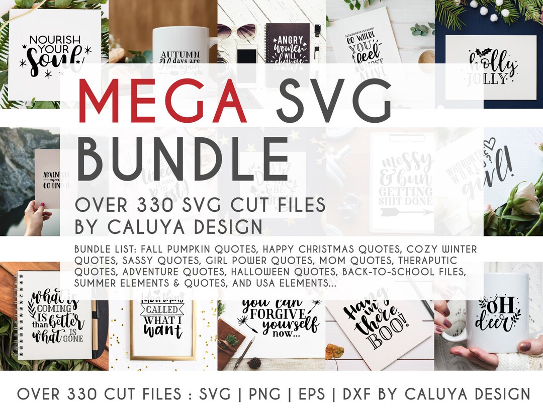 Mega SVG Cut File Bundle Over 300 Cut File for Cricut, Cameo Silhouette ...