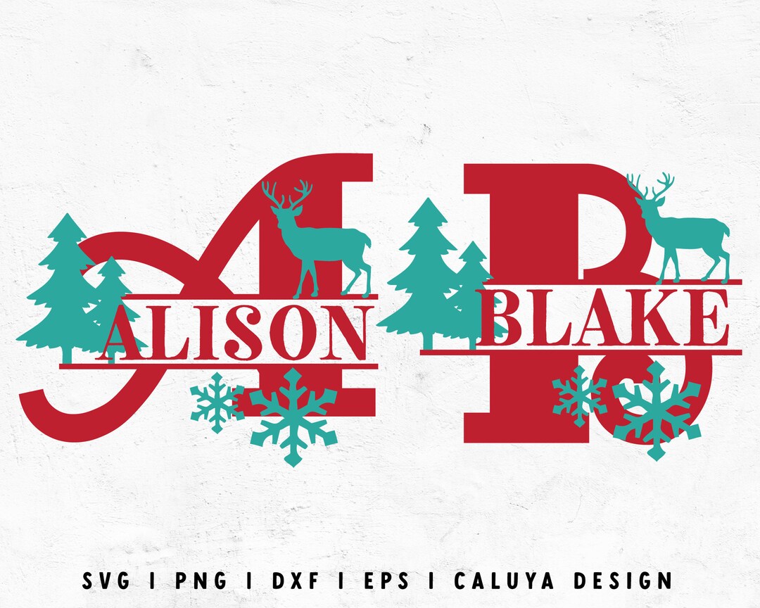 Christmas Monogram SVG Christmas Alphabet SVG Christmas Split Monogram ...