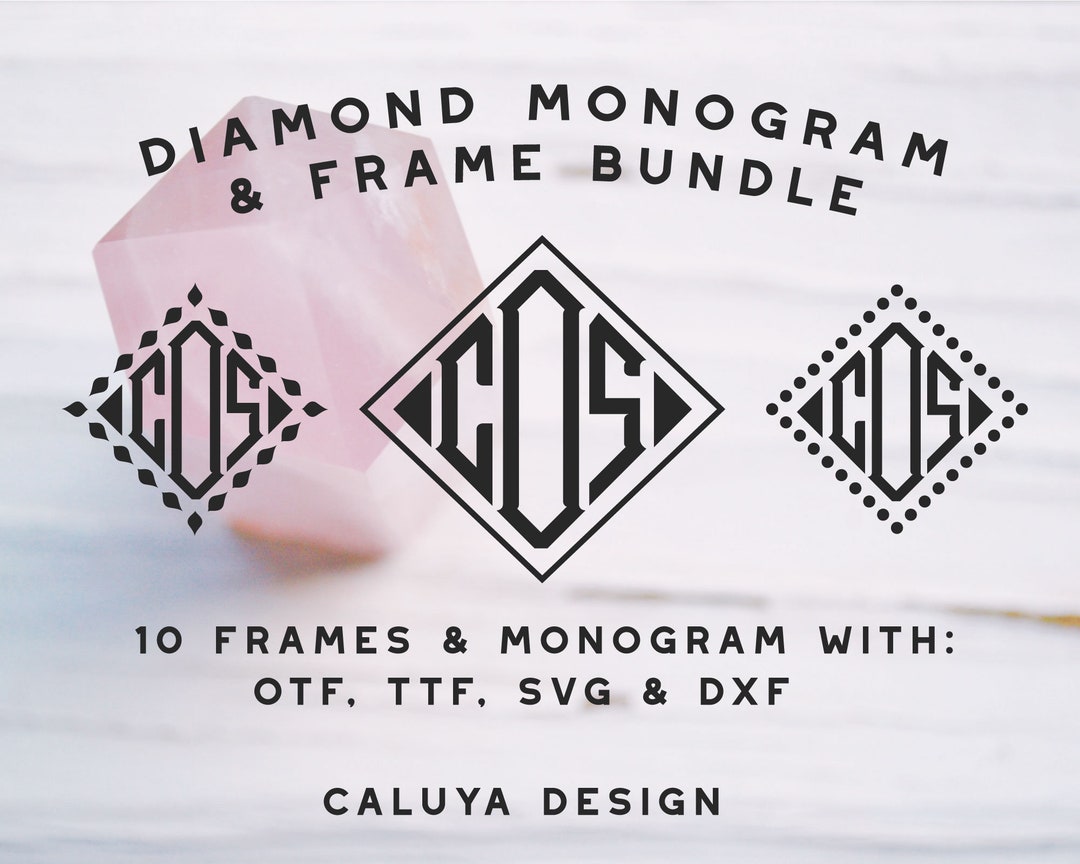 Diamond Monogram SVG Cut File for Cricut & Cameo Silhouette | Wedding ...