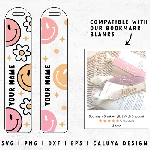 Bookmark Template SVG Bookmark SVG Groovy Smiley Face SVG - Etsy