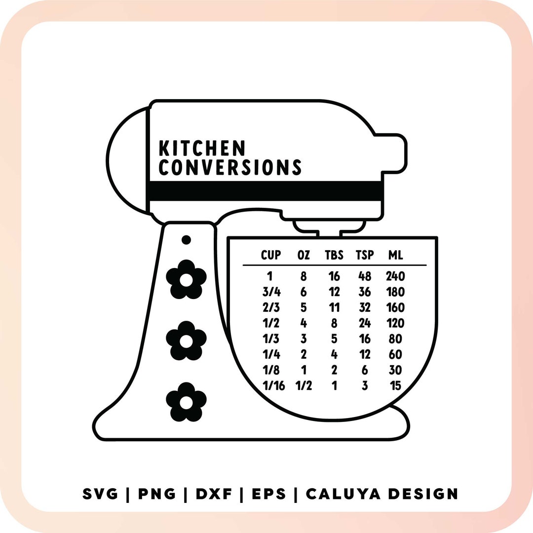 Kitchen Conversions SVG | Kitchen Chart SVG | Kitchen Measurement SVG ...