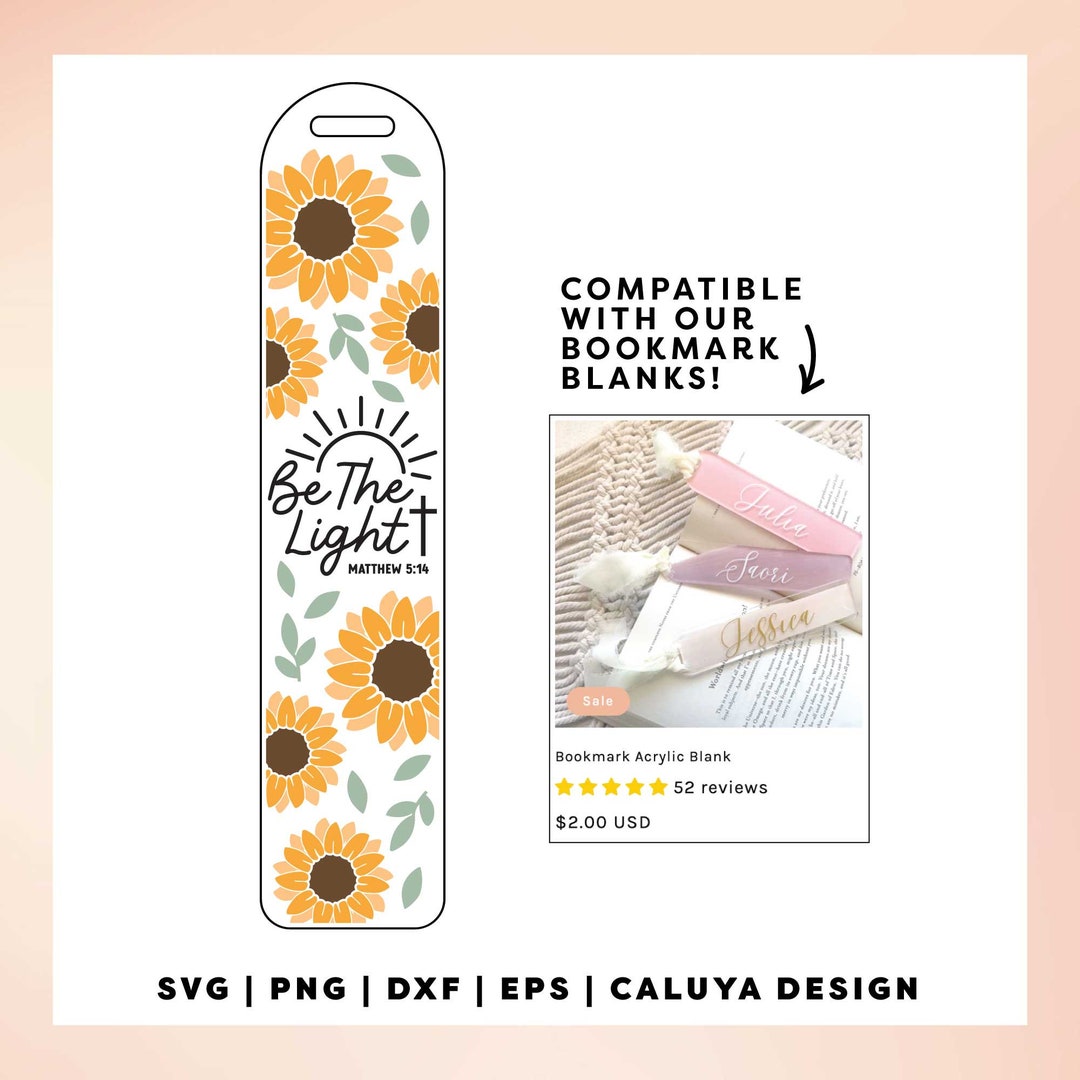 Bookmark Template SVG | Bible Verse Bookmark SVG | Be the Light SVG ...