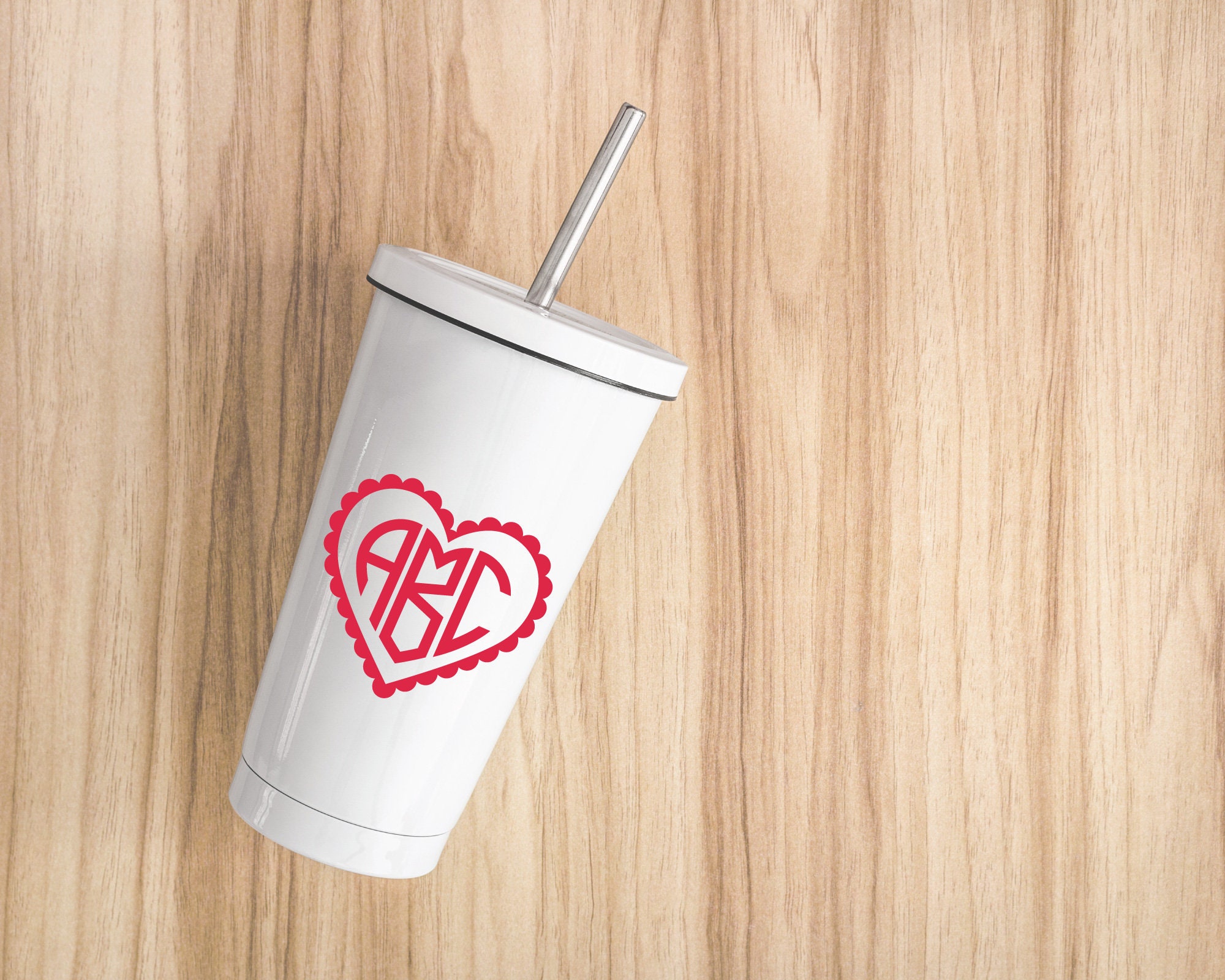 Heart Shaped Monogram SVG Cut File | Valentine Monogram Font | Wedding ...