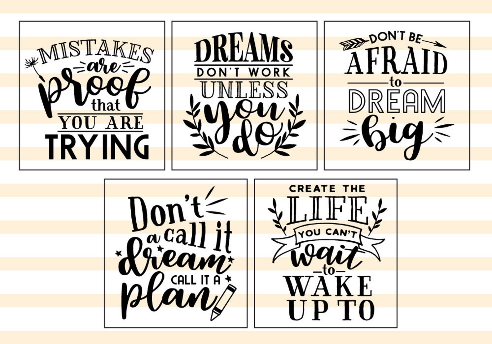 Motivational Quotes Svg Cut File Bundle Inspirational Quote Etsy