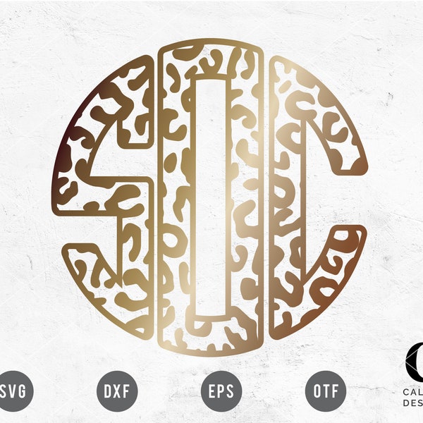 Leopard Monogram Svg - Etsy