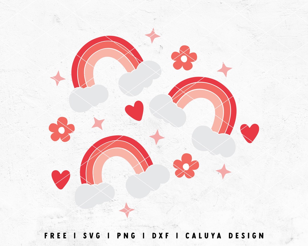 Valentine Heart SVG | Heart Rainbow SVG | Valentines Day SVG | Cute ...