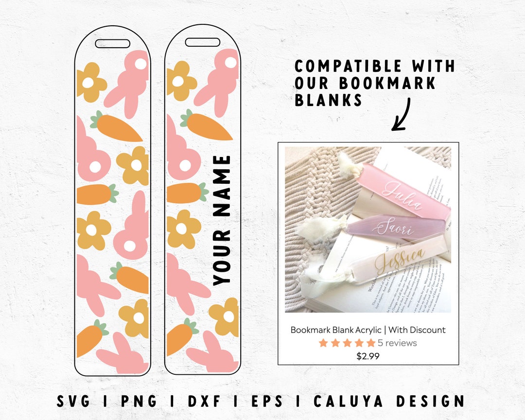 Easter Bunny SVG | Carrot SVG | Bookmark Template SVG | Bookmark Svg ...