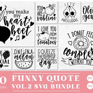 Funny & Cute Quote SVG Cutting File Bundle for Cricut, Cameo Silhouette ...