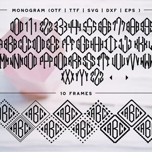 Diamond Monogram SVG Cut File for Cricut & Cameo Silhouette | Wedding ...