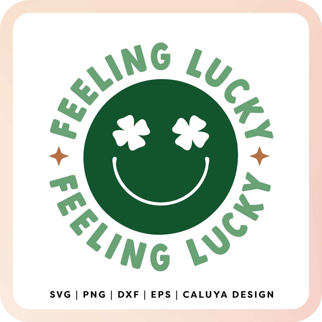 Feeling Lucky SVG | Retro Smiley Face SVG | Shamrock Svg | Lucky Clover ...