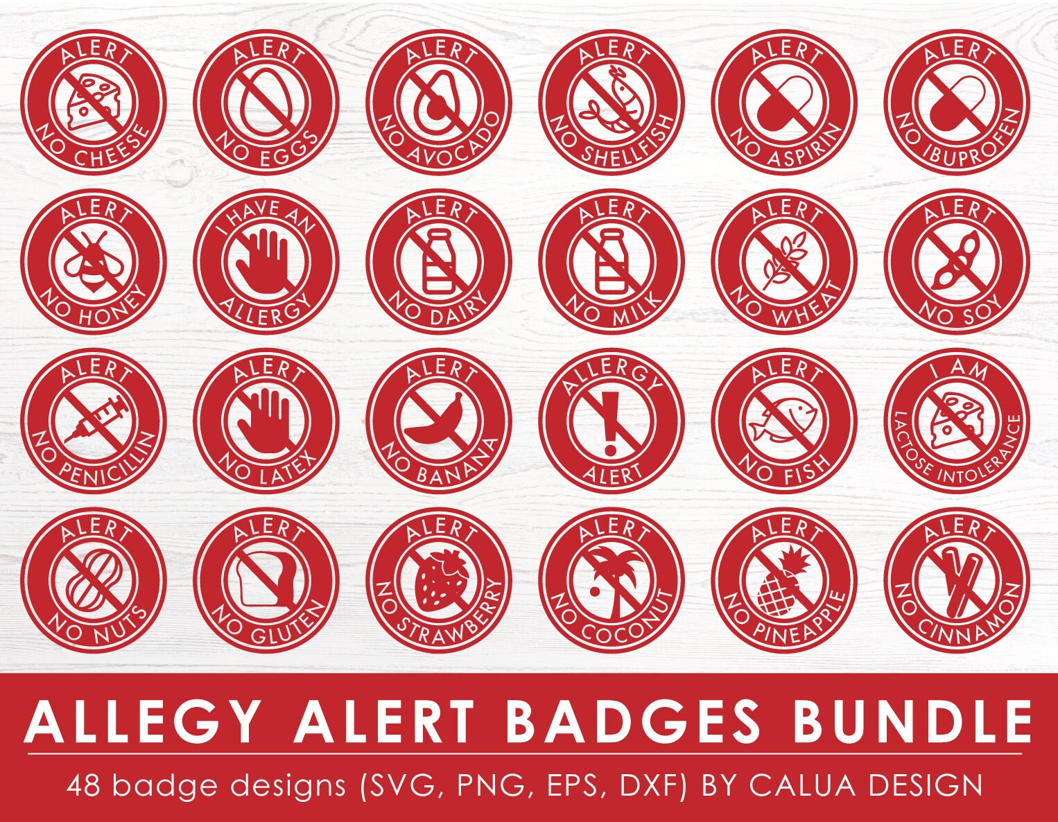 Allergy Alert SVG Cut File Bundle Deal Cut File for Cricut & | Etsy