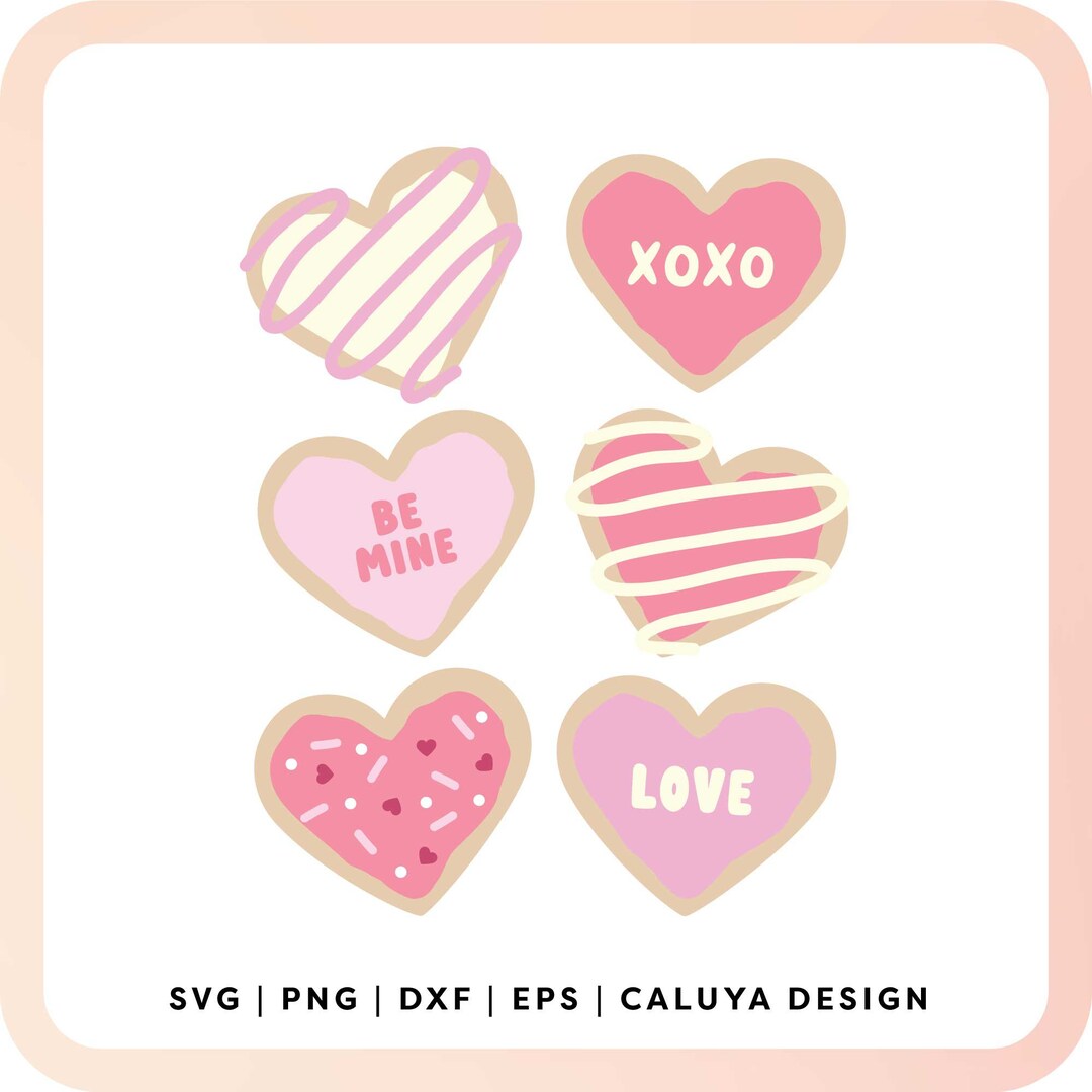 Cute Valentines Day SVG | Heart Cookie SVG | Valentine Sublimation ...