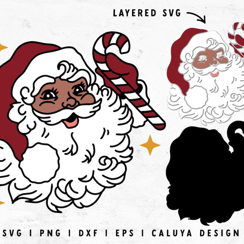 Black Santa Svg - Etsy