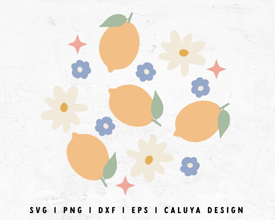 Lemon SVG | Retro Lemon SVG | Spring Flower SVG | Lemon Flower Svg ...