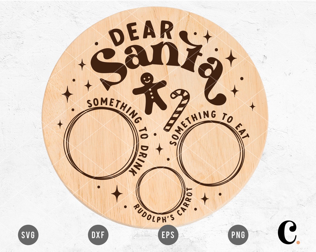 Circle Santa Tray SVG Circular Santa Cookie Tray SVG Kids - Etsy