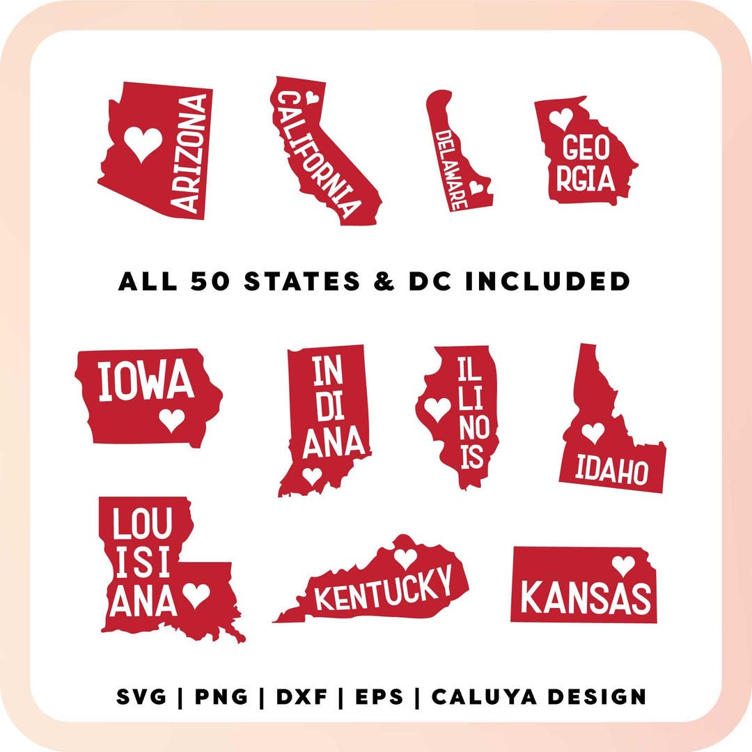 America SVG | States SVG | 50 States Svg | USA Map Svg | Individual ...
