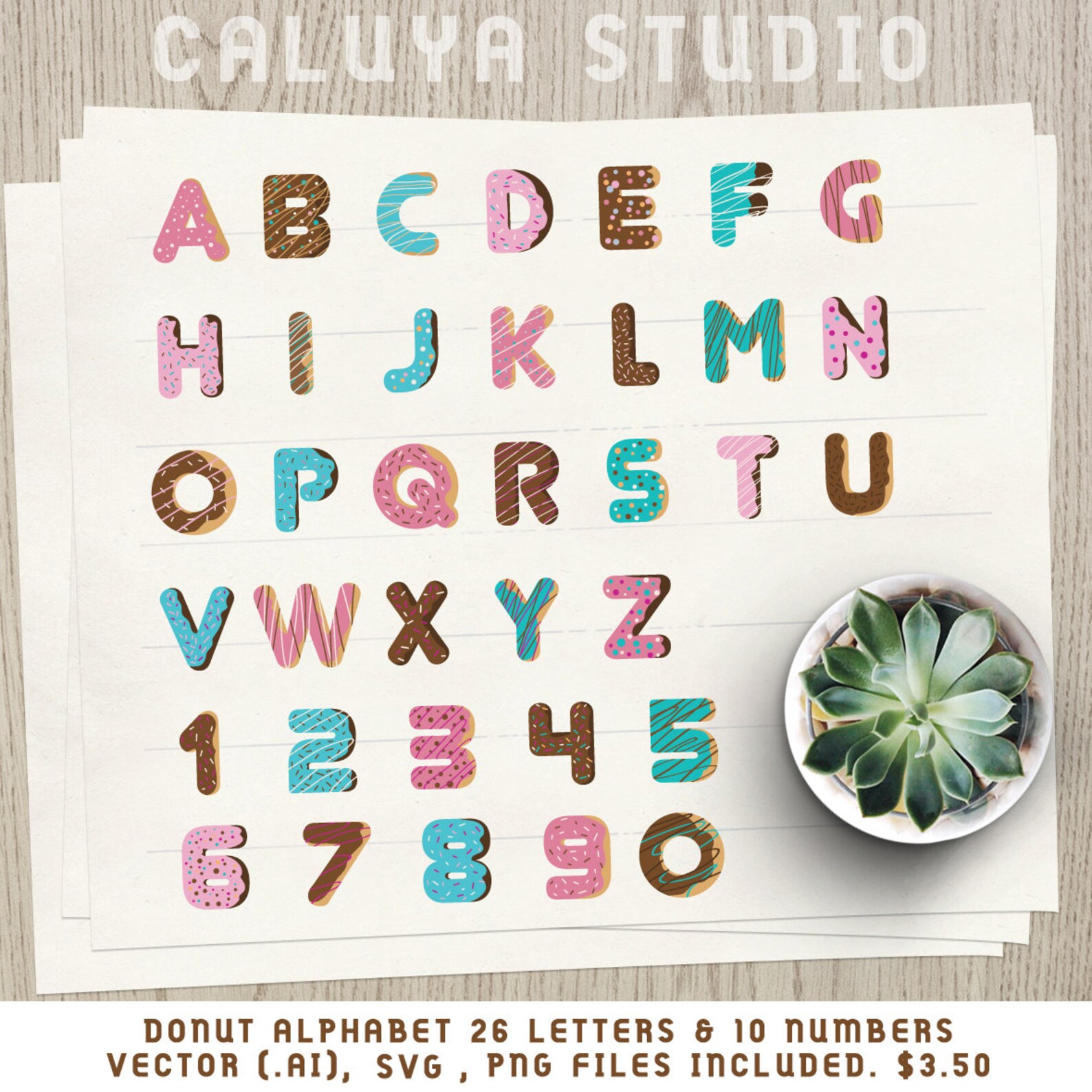 Donut Alphabet | Donut SVG Alphabet | Digital Letters | Alphabet ...