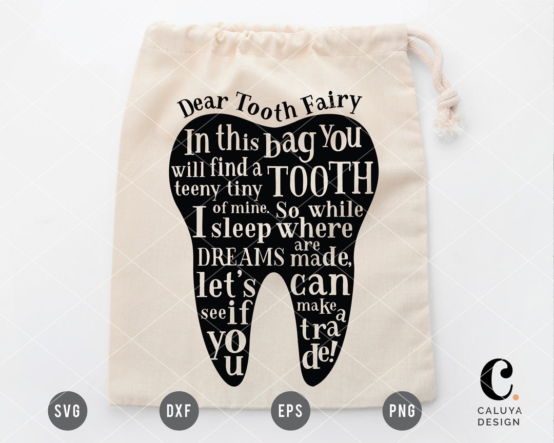 TOOTH FAIRY SVG | Tooth Bag Svg | Tooth Fairy Bag Svg | Baby Teeth Svg ...