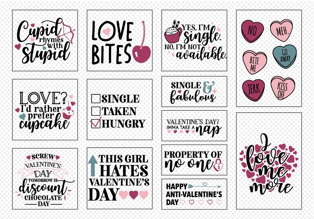 Anti-valentine's Day SVG Cut File Bundle Deal | Cut File for Cricut ...