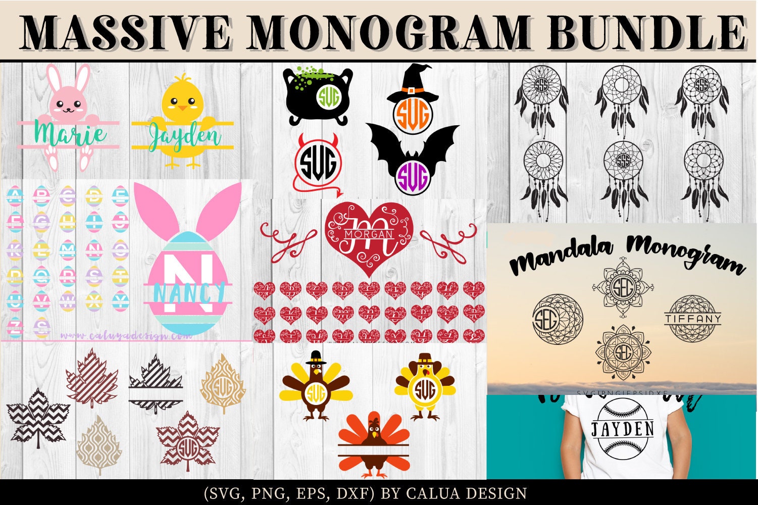 Massive Monogram Bundle SVG Cut File Bundle Deal | Cut File for Cricut ...