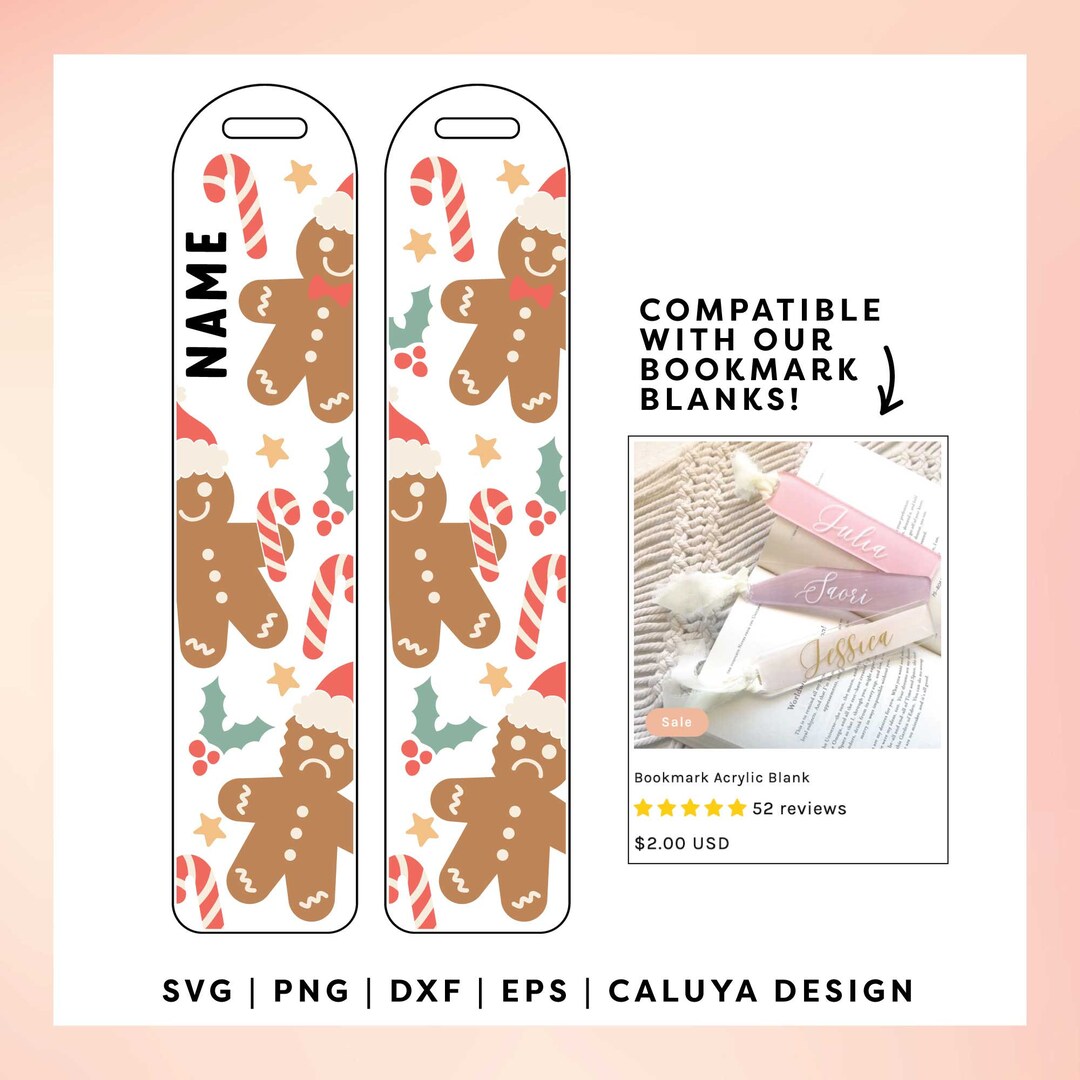 Buy 5 Get 30% off Bookmark Template SVG, Kids Christmas Bookmark Svg ...