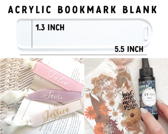 Craft Blank Acrylic Blank Acrylic Bookmark Craft Supply - Etsy