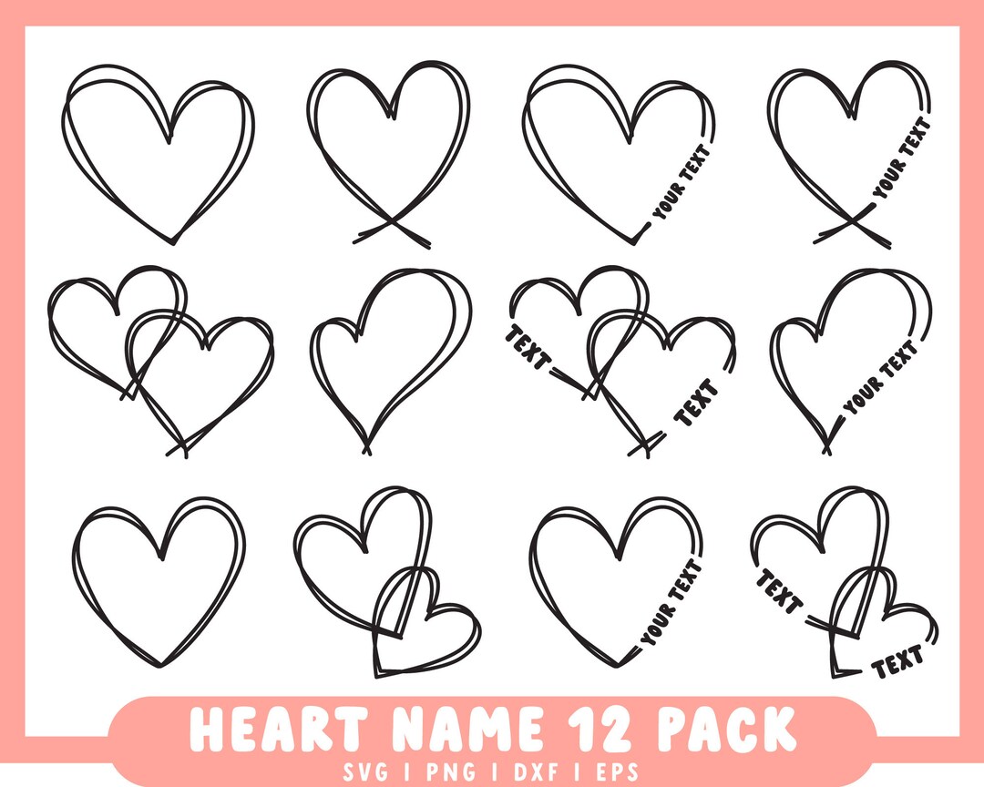 Custom Heart Name SVG Grandma Svg Heart With Names Heart Svg With Name ...
