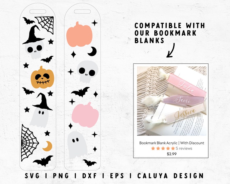 Bookmark SVG Spooky Season SVG Halloween Pumpkin SVG - Etsy