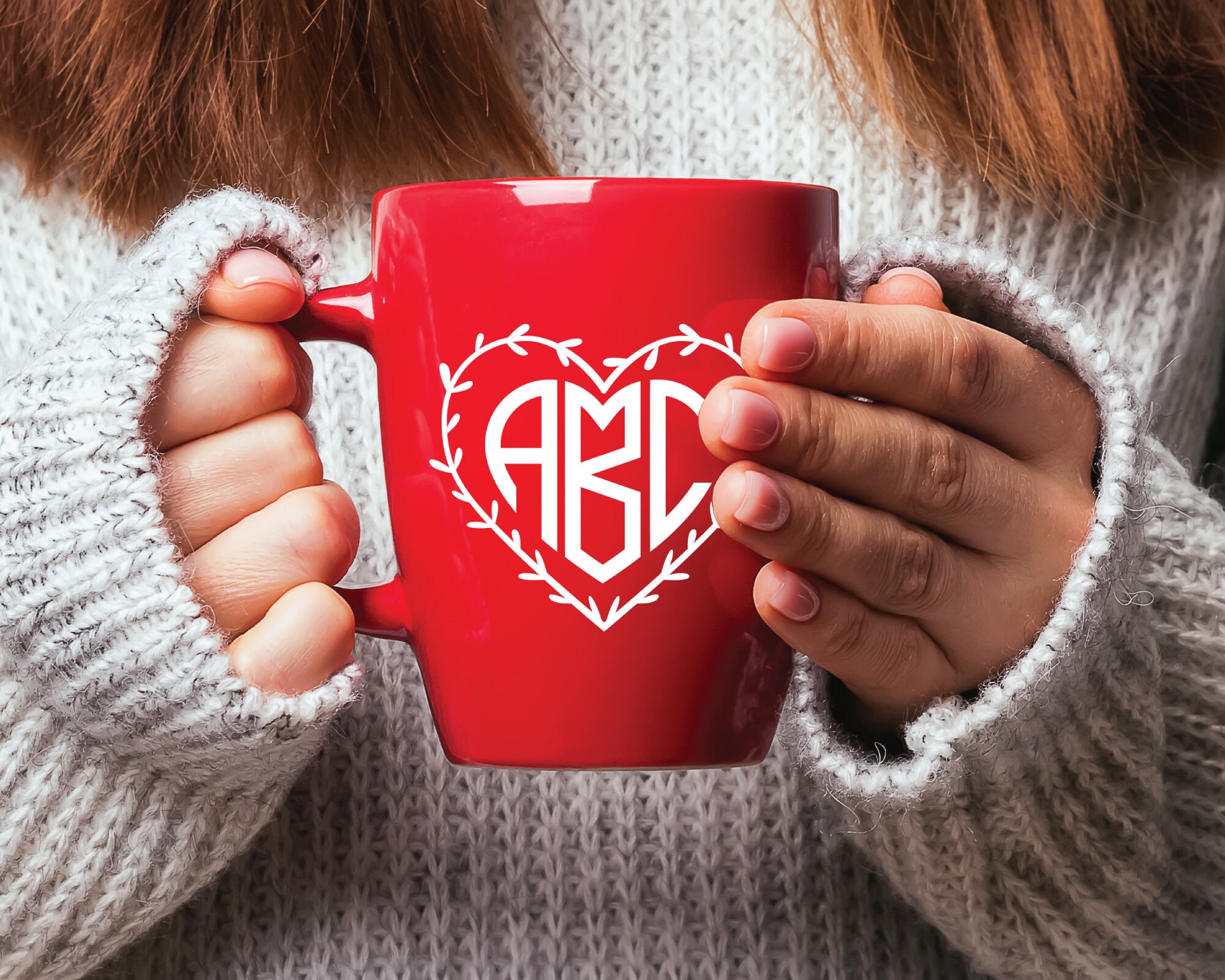 Heart Shaped Monogram SVG Cut File | Valentine Monogram Font | Wedding ...