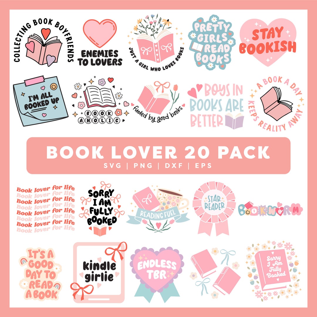 Book Lovers SVG Bundle Book Quotes SVG Bundle Book Boyfriend Svg Kindle ...