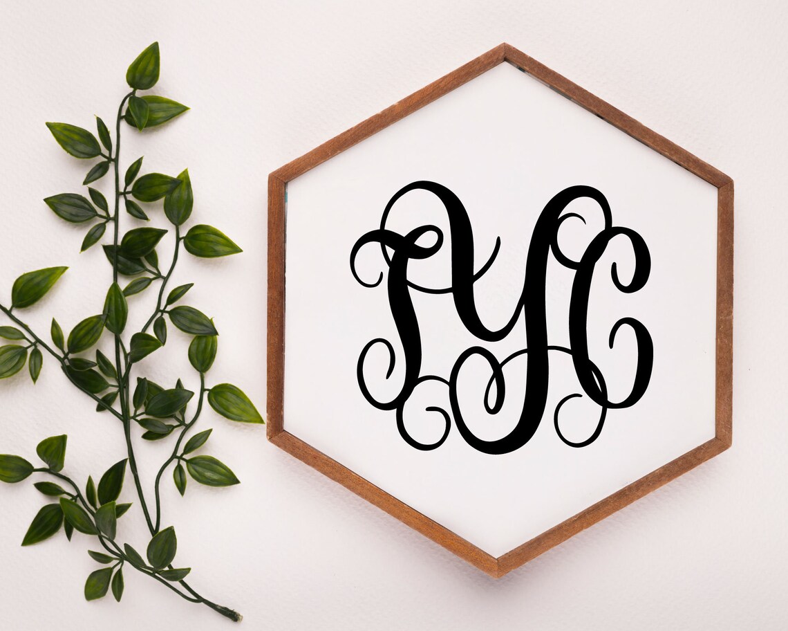 Swirl Monogram SVG Cut File Swirl Monogram Font Wedding | Etsy