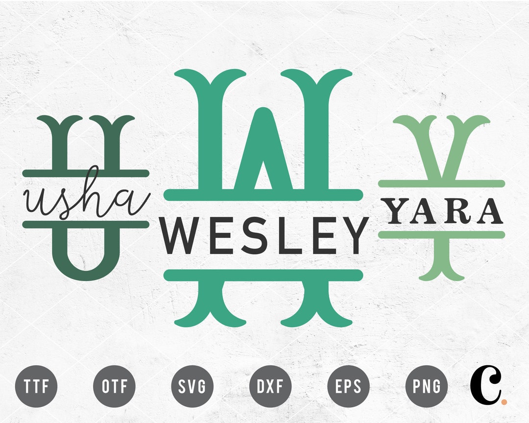 Split Monogram Fishtail SVG Cut File for Cricut, Cameo Silhouette ...