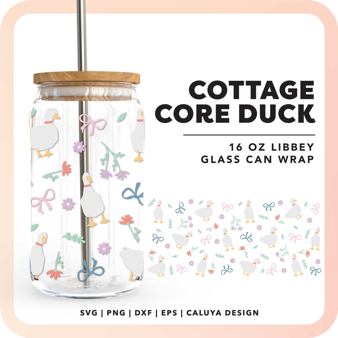 16oz Libbey Can Wrap SVG | Cottage Core SVG | Glass Can Wrap SVG | Cute ...