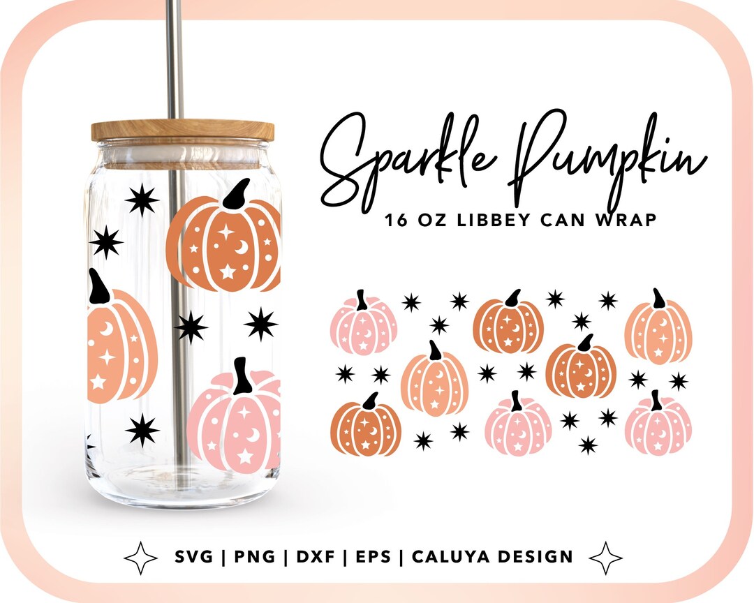 Halloween Pumpkin Libbey Can Wrap SVG | Halloween Glass Can Wrap Svg ...