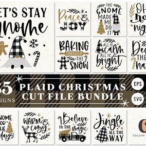 Plaid Christmas SVG Cut File Bundle for Cricut, Cameo Silhouette ...