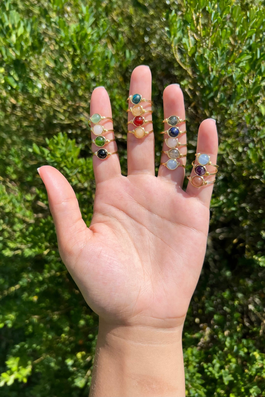 Gold Crystal Rings - Etsy