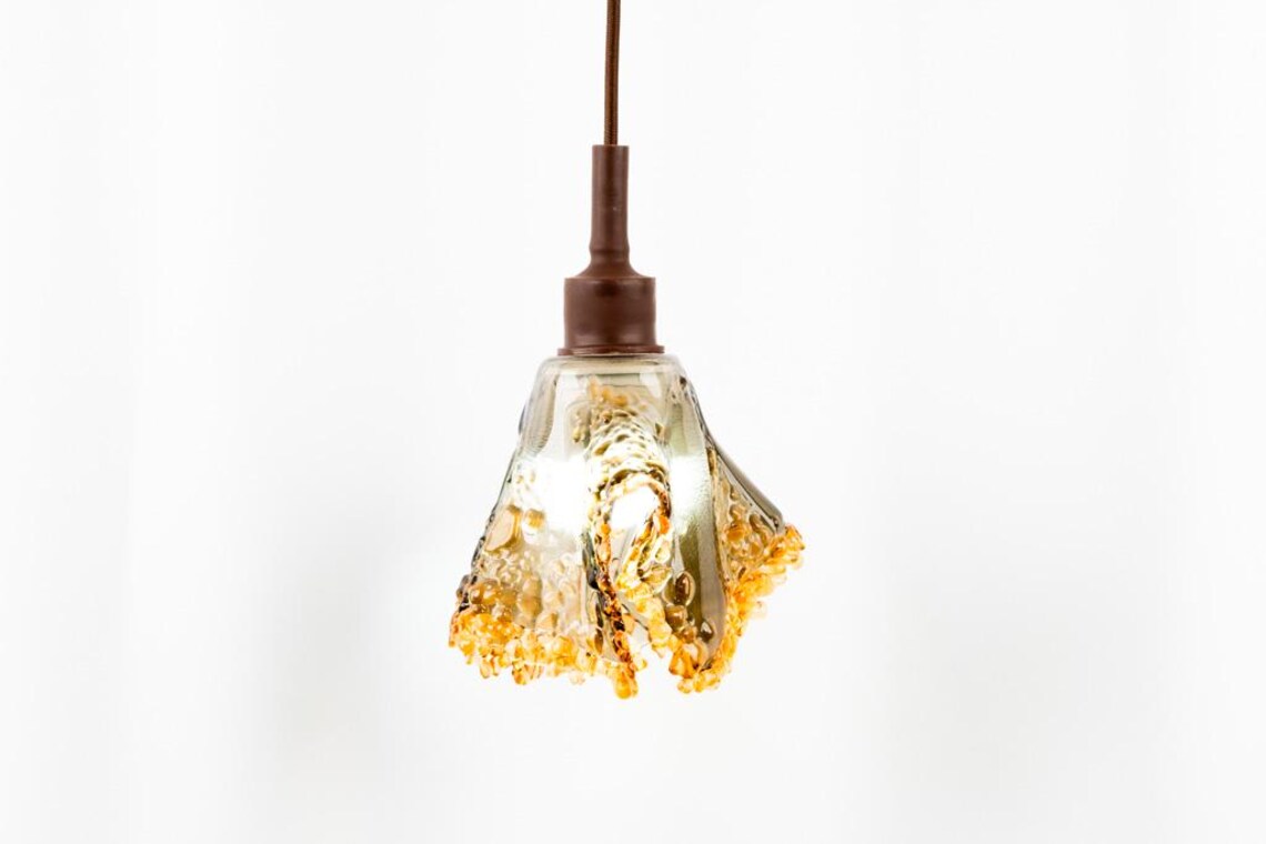 Unique Custom Pendant Light Amber Glass Hanging Lamp Handmade Pendant ...