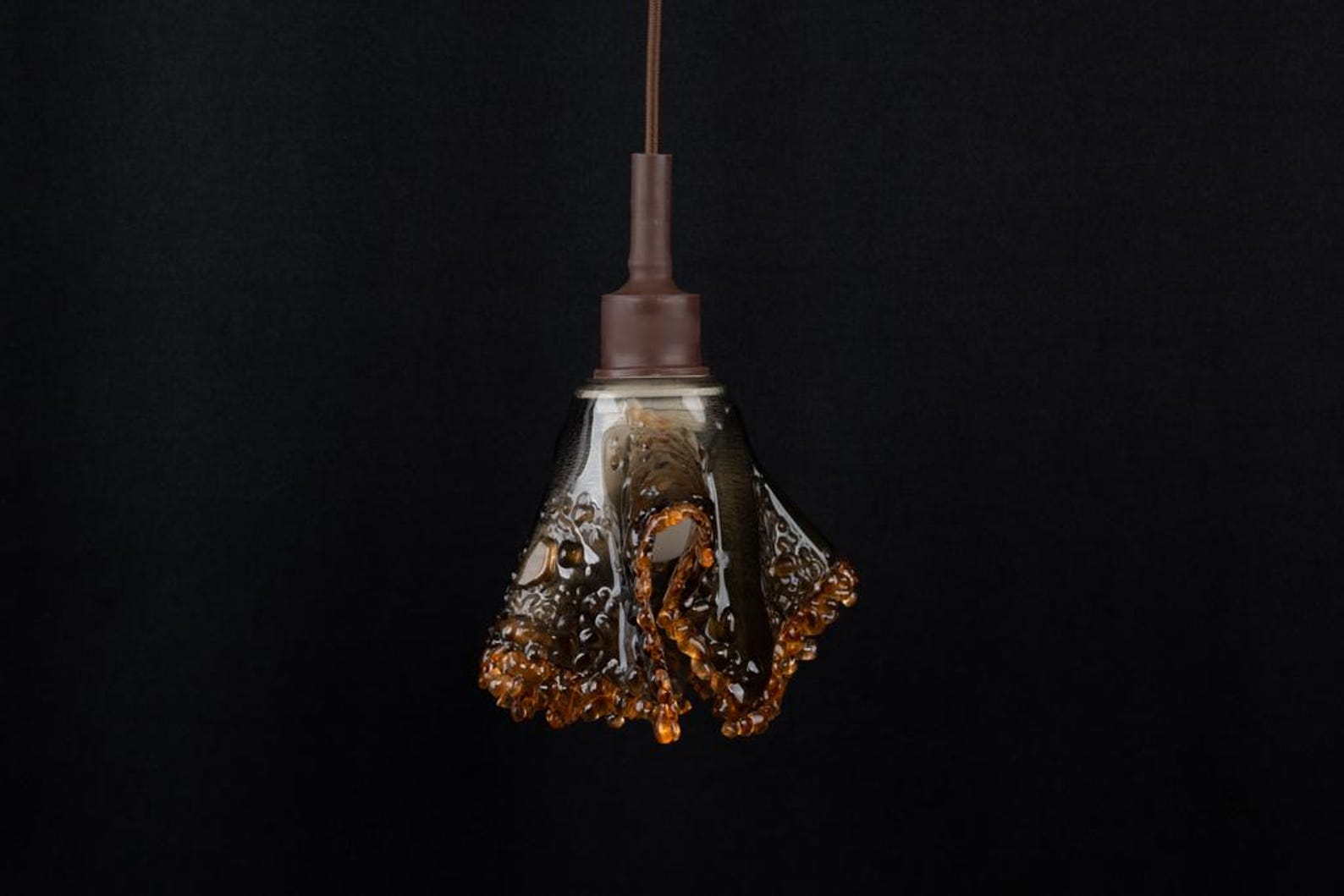 Unique Custom Pendant Light Amber Glass Hanging Lamp Handmade Pendant ...
