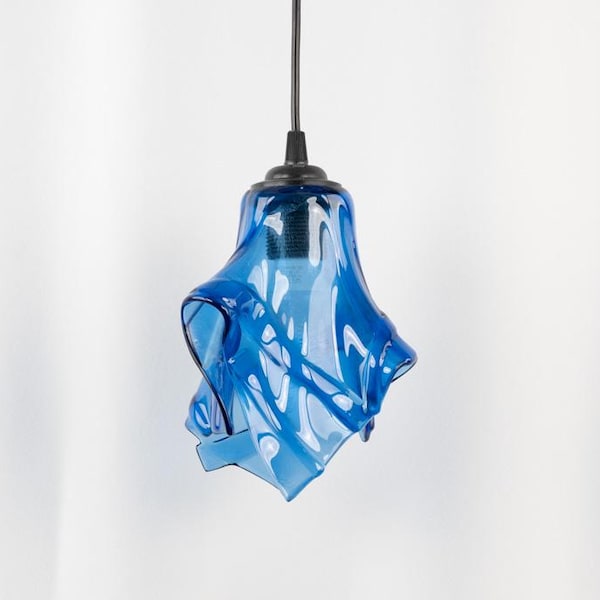 Blue Glass Pendant Light - Etsy