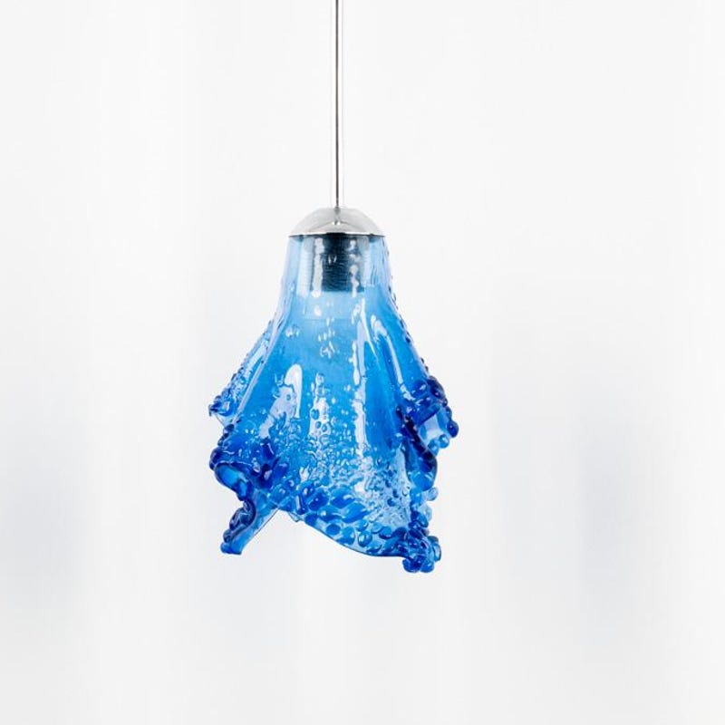 Blue Glass Pendant Light - Etsy