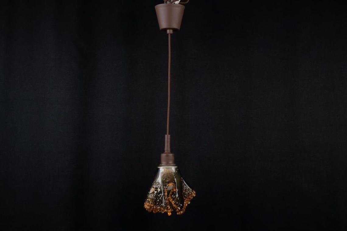 Unique Custom Pendant Light Amber Glass Hanging Lamp Handmade Pendant ...