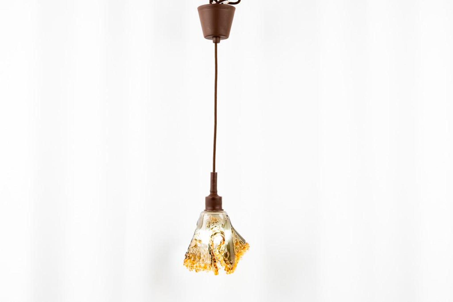 Unique Custom Pendant Light Amber Glass Hanging Lamp Handmade Pendant ...