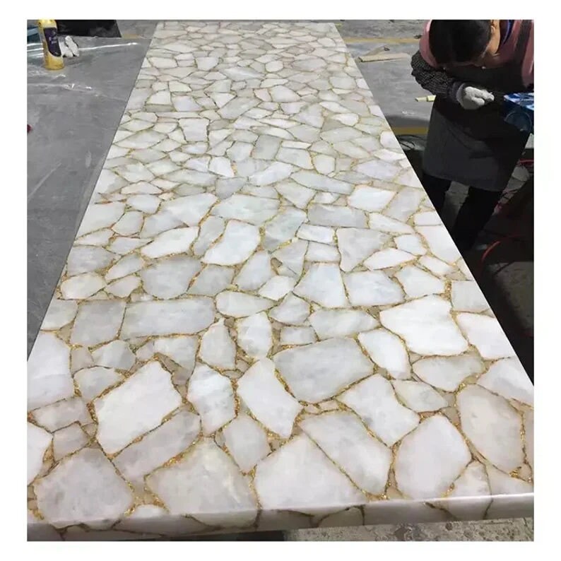 White Agate Dining Table Agate Stone Table Top Crystal - Etsy