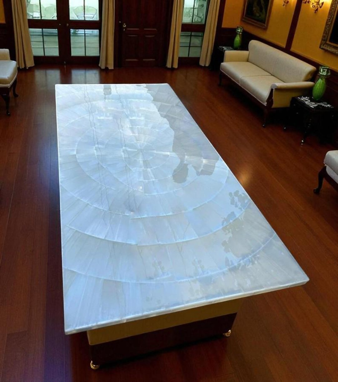Handmade Selenite Crystal Table: Modern Art Healing Stone Furniture - Etsy
