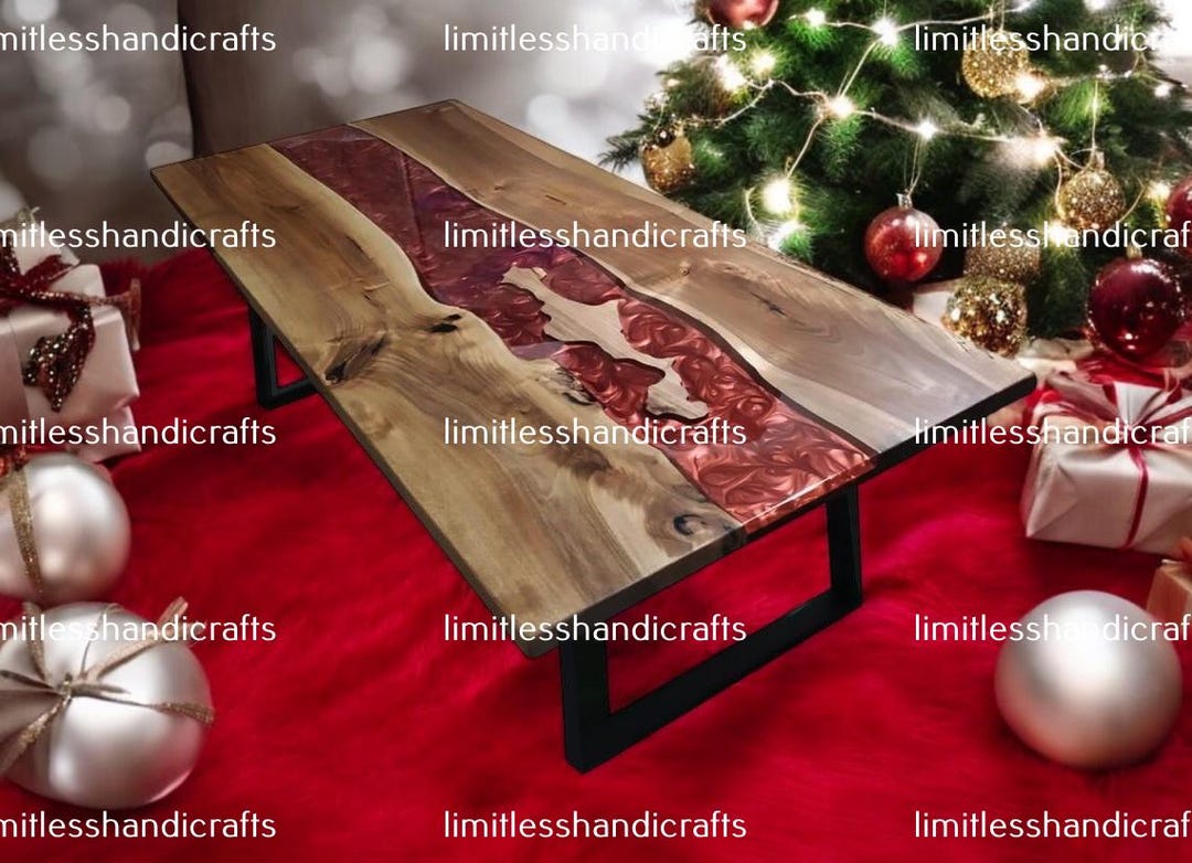 Custom River Epoxy Desk Live Edge Epoxy River Table Study Room Resin ...